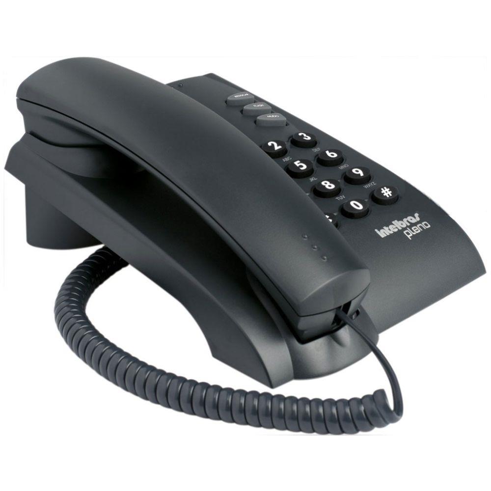 Telefone com Fio Intelbras Pleno 4080051 Preto - mservice